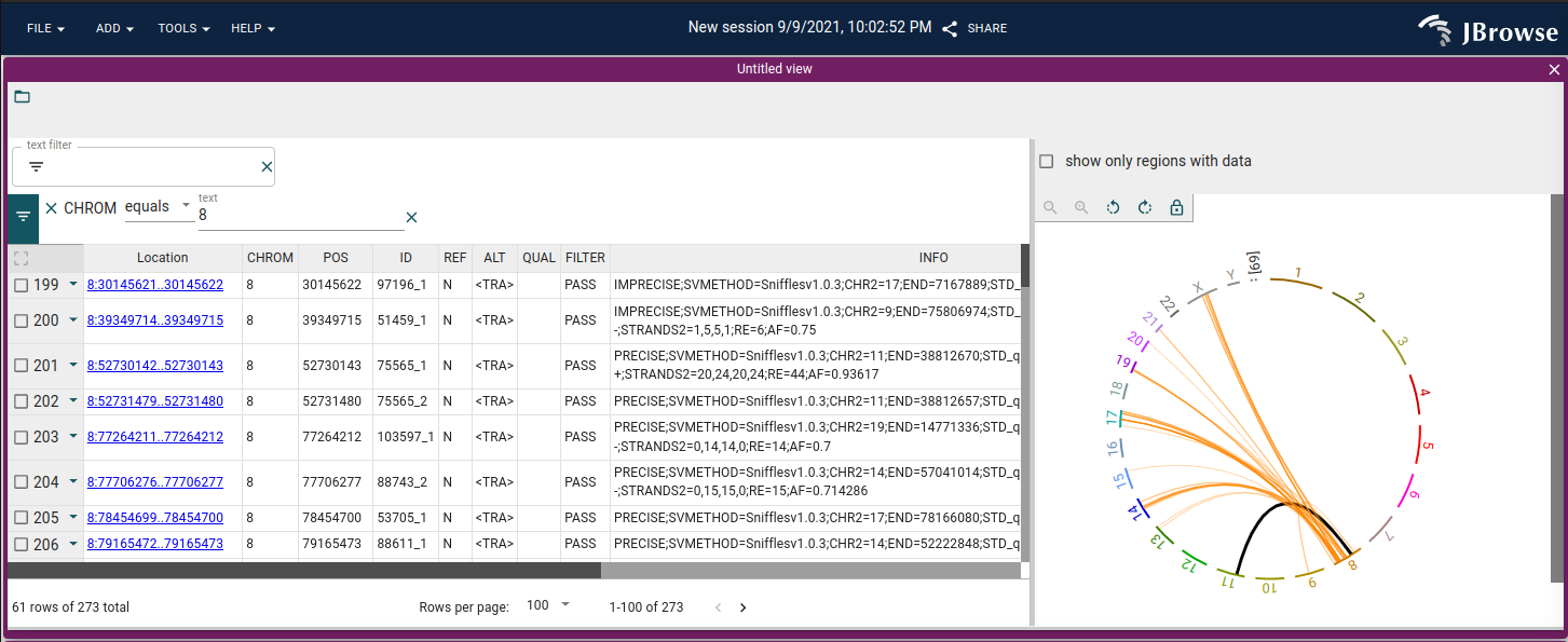 JBrowse 2 Cancer Demo